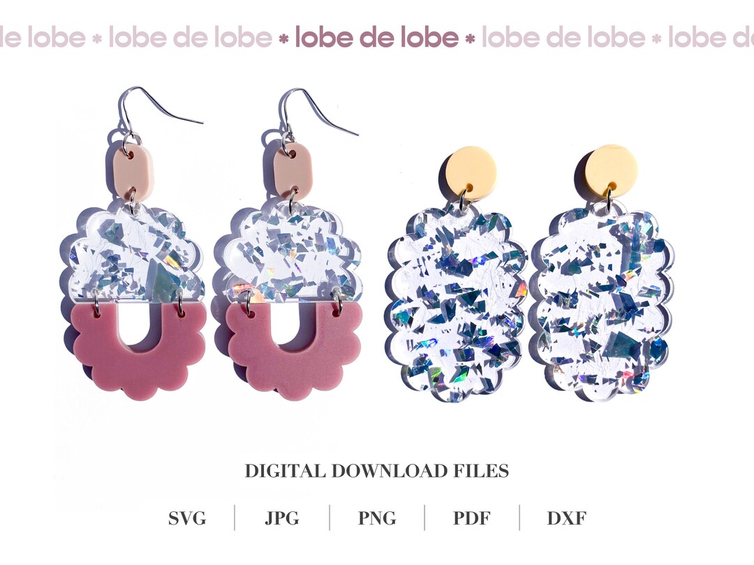 Scallop Earring SVG: Laser Cut File, Boho Dangle Earrings (digital ...