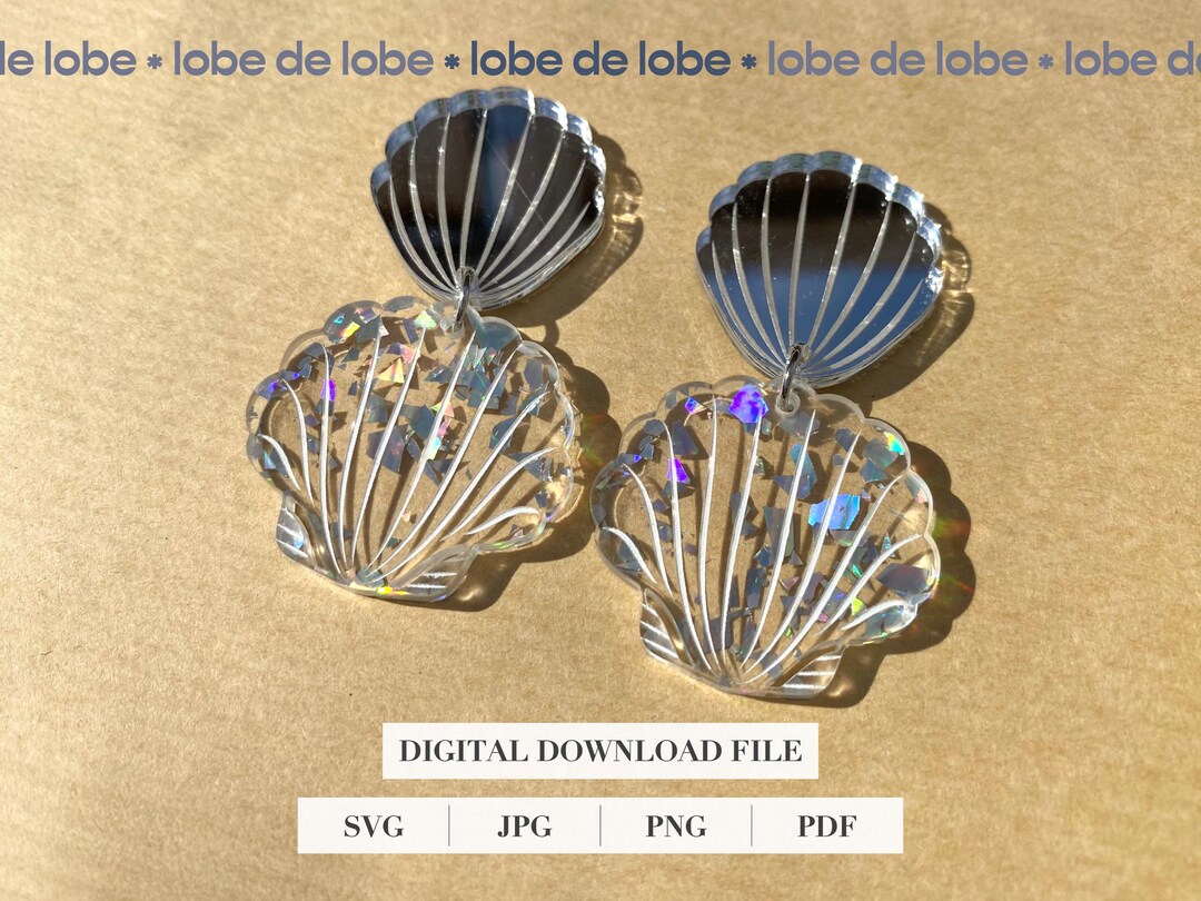Coastal Jewelry, Sea Shell Earring Svg, Beach Svg, Seashell, Earring ...