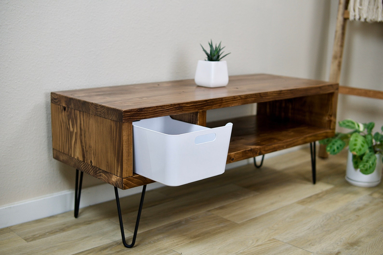 Mid Century Modern Coffee Table With Storage, Hand Made in Austin ...
