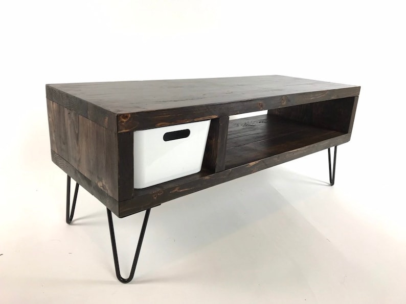 Mid Century Modern Coffee Table With Storage, Hand Made in Austin ...