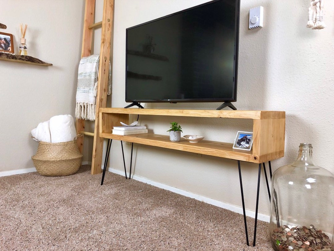 Media Console TV Table With Mid Century Hairpin Legs - Etsy