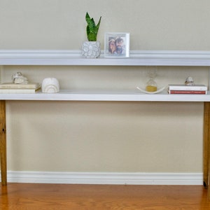 Tall Console Table, White Narrow Entry Way Table, Mid Century, Hand ...