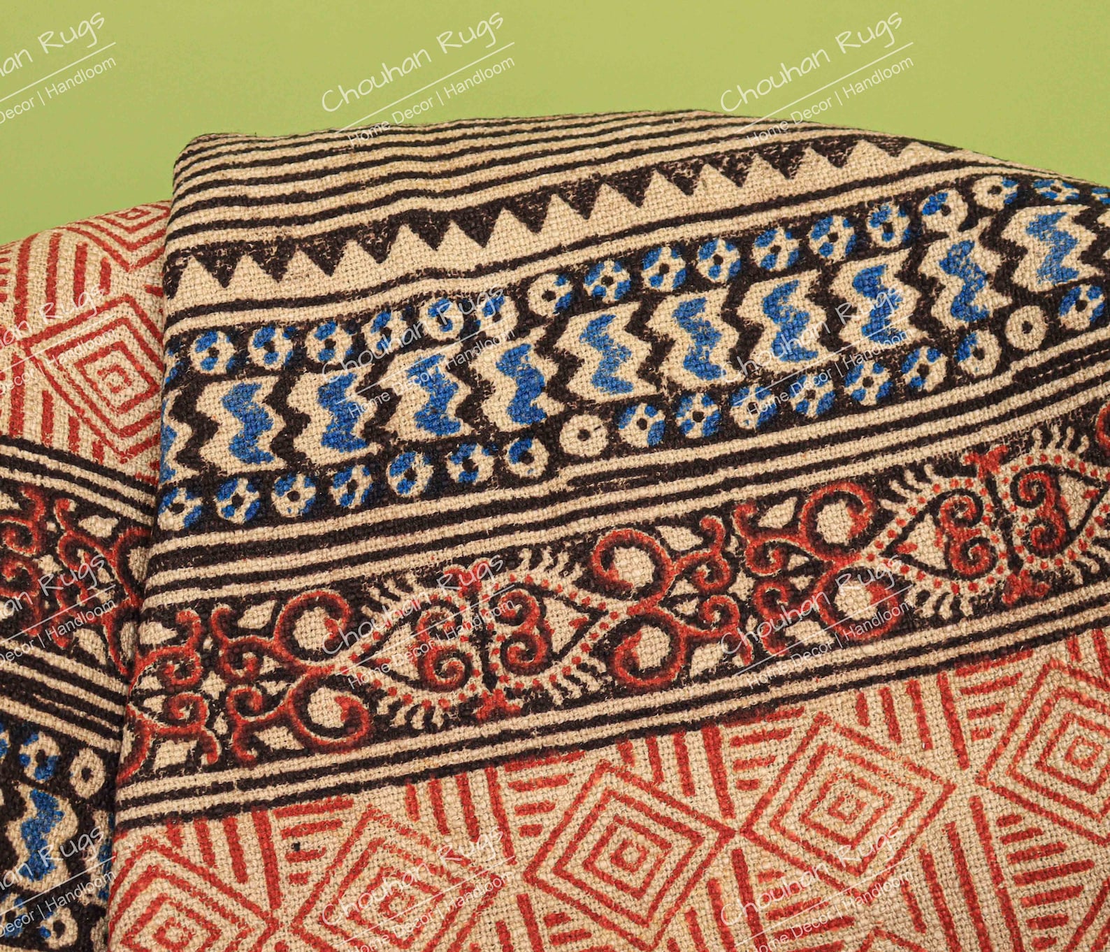 Handwoven Cotton Throw Blanket – Boho Tribal Geometric Pattern With ...