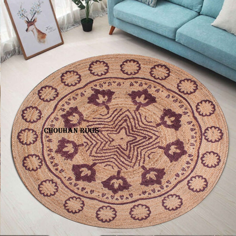 4x45x56x67x78x8ft. Bohemian Braided Rag Rug Handmade Round - Etsy