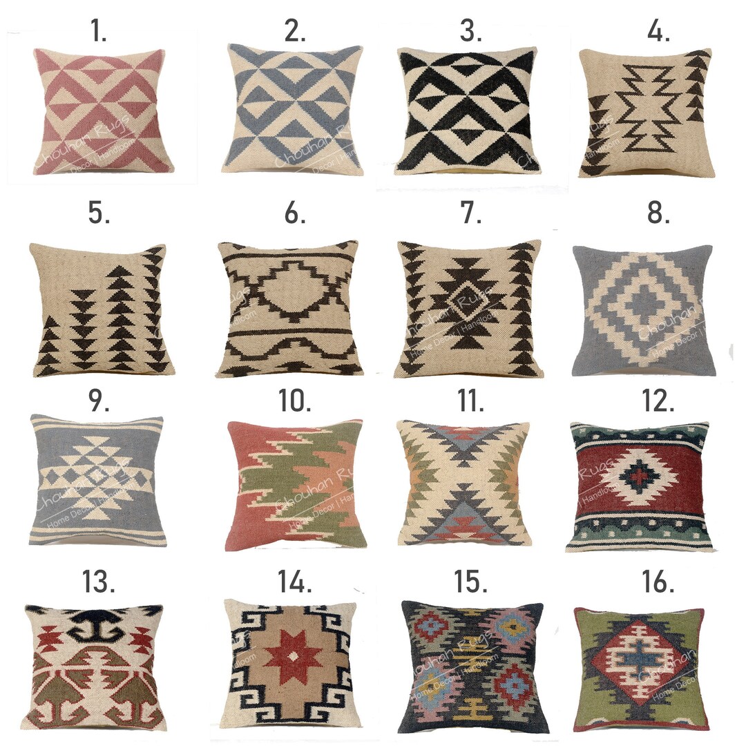 Free Shipping Home Decorative Indian Handwoven Jute Cushion Cover 18x18 ...