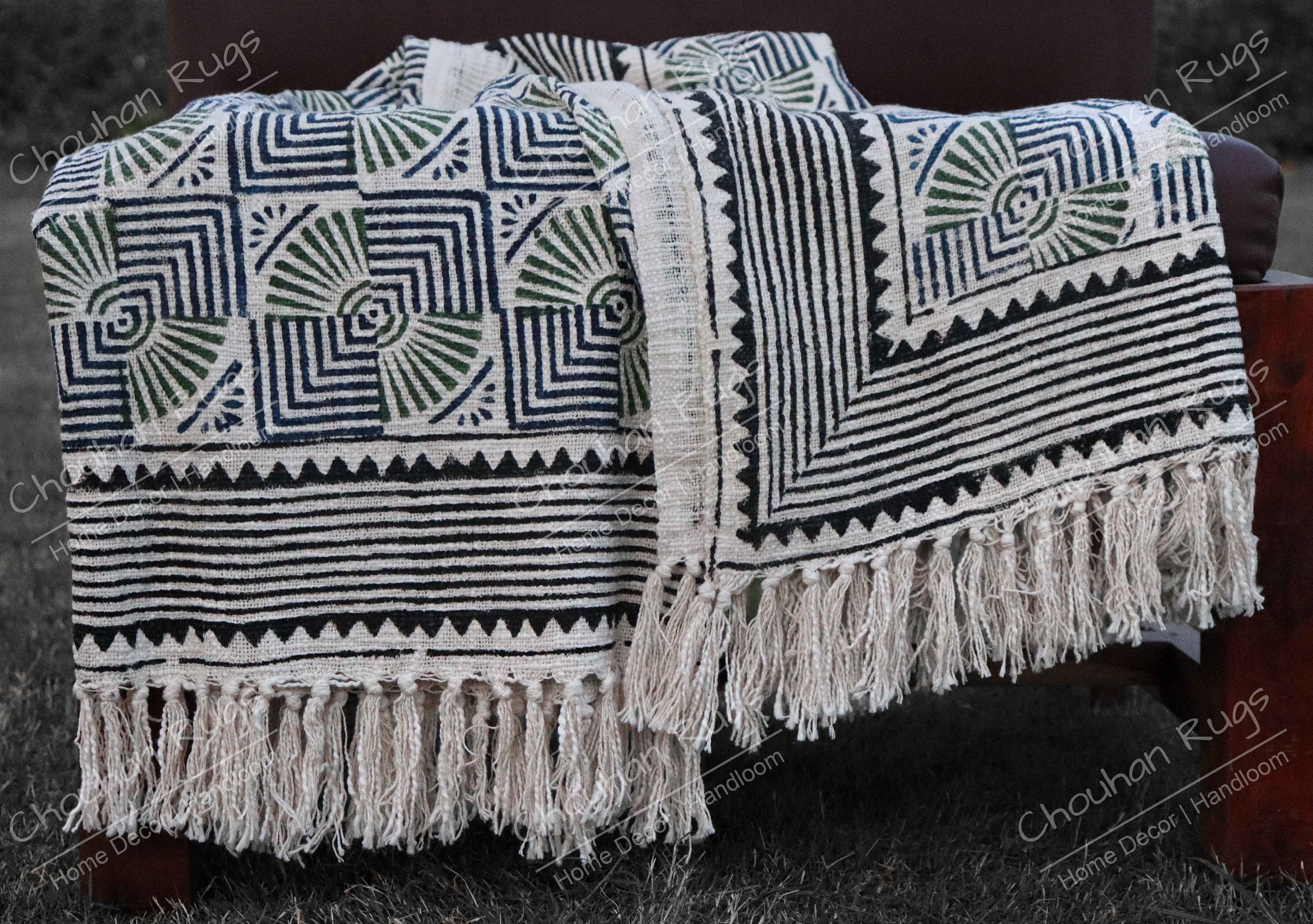 Indian Soft Cotton Throws Blankets for Sofas Black & White - Etsy UK