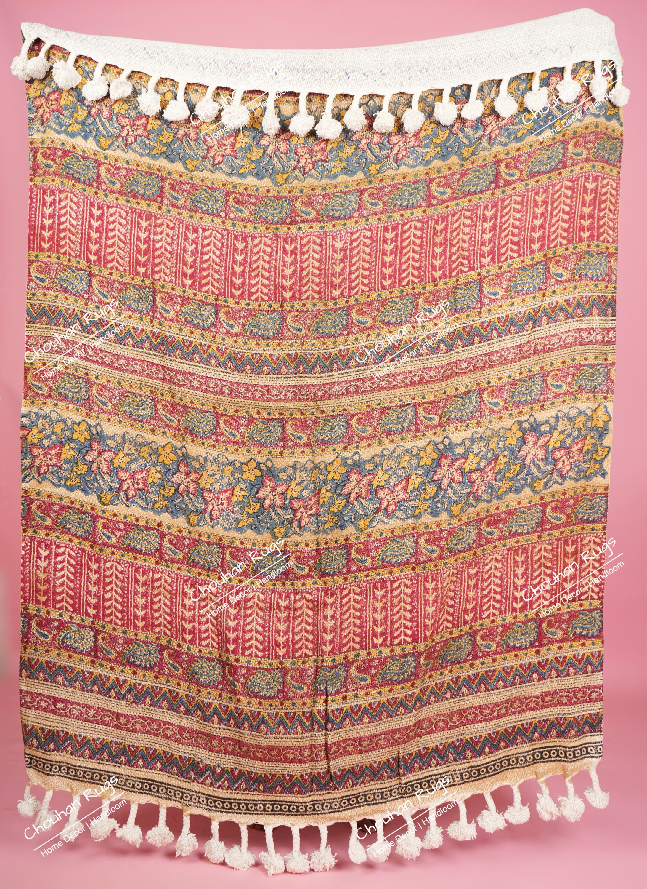 Handmade Vintage Cotton Throws Blanket for Decor Sofa, Boho Throws ...