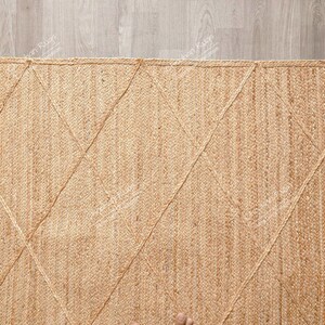 Hand Braided Natural Jute Rug With Diamond Design, Jute Area Rug, Home ...
