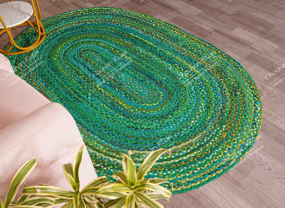Artisan Elegance: Hand-braided Oval Cotton Rugs, Cozy Craftsmanship ...