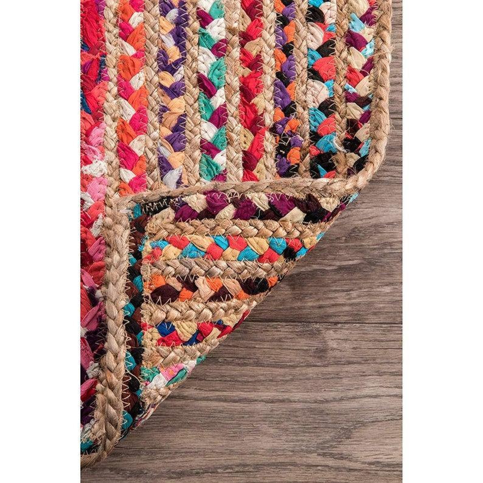 Hand Braided Jute Cotton Rug Area Square Rug Custom Size - Etsy