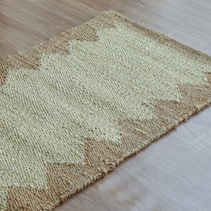Handmade Hemp Runner White and Beige Color Boho Decor Hemp Hallway ...