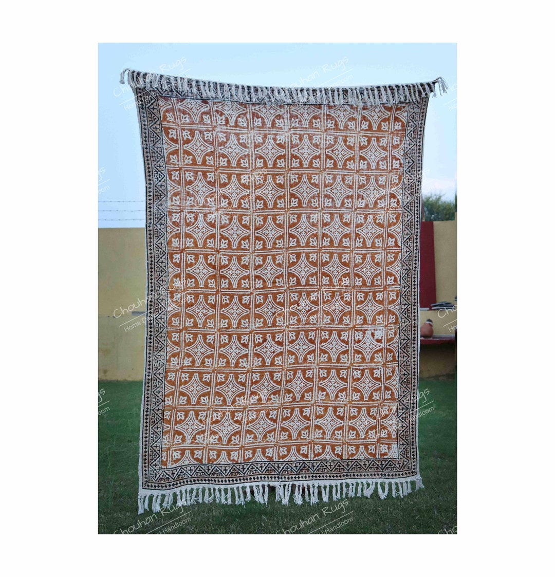 Handmade Rust Throw Authentic African Style Decor for Home Hand Loom ...