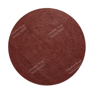 Hand Braided Round Jute Rug Area Round Rug Custom Size Round Rug ...