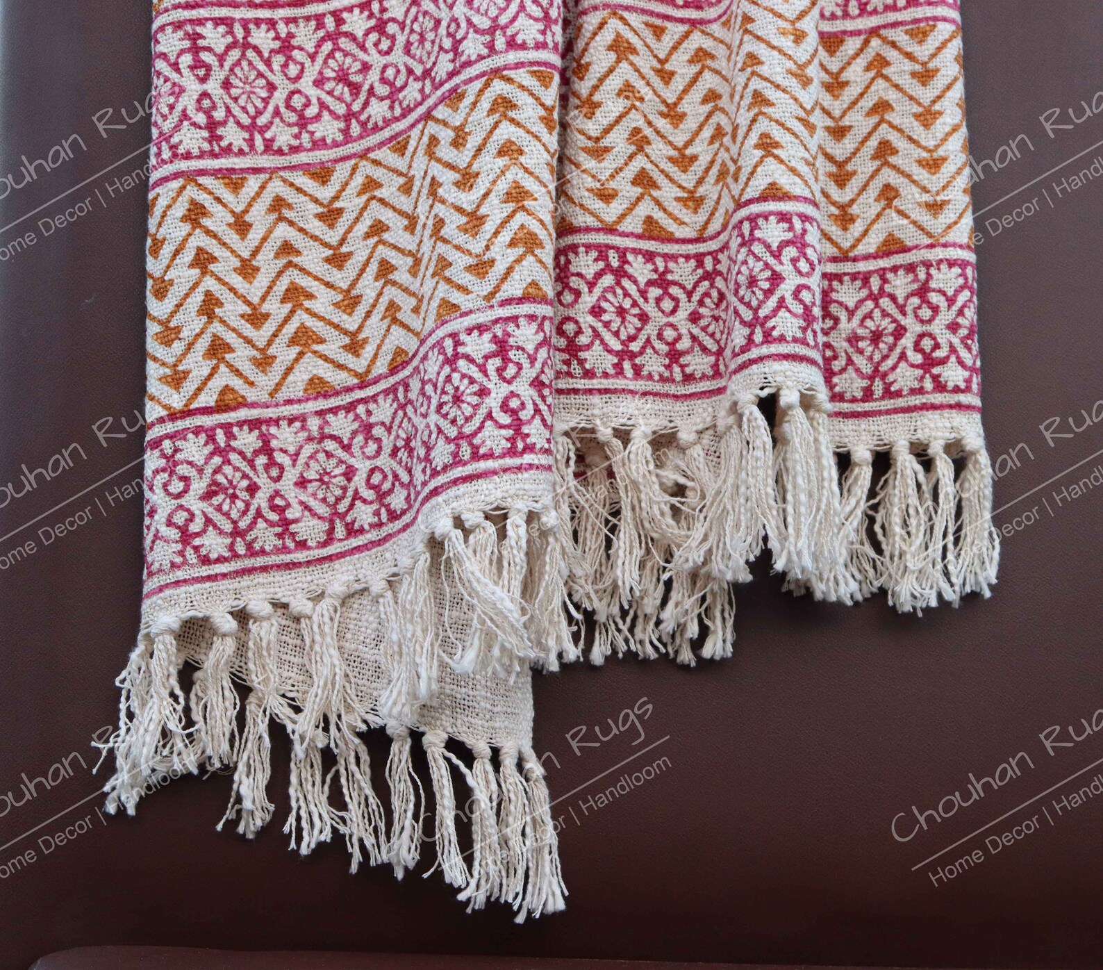 Indian Soft Cotton Throws Blankets for Sofas Hand Loom Hand Block ...