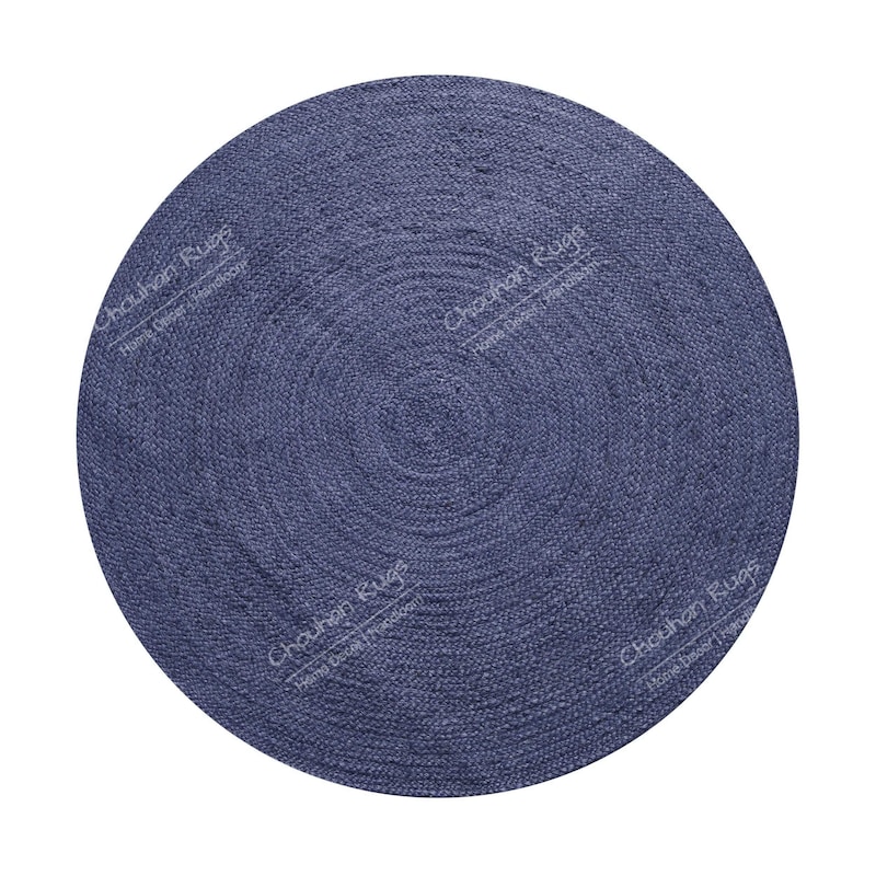 Blue Round Rug - Etsy