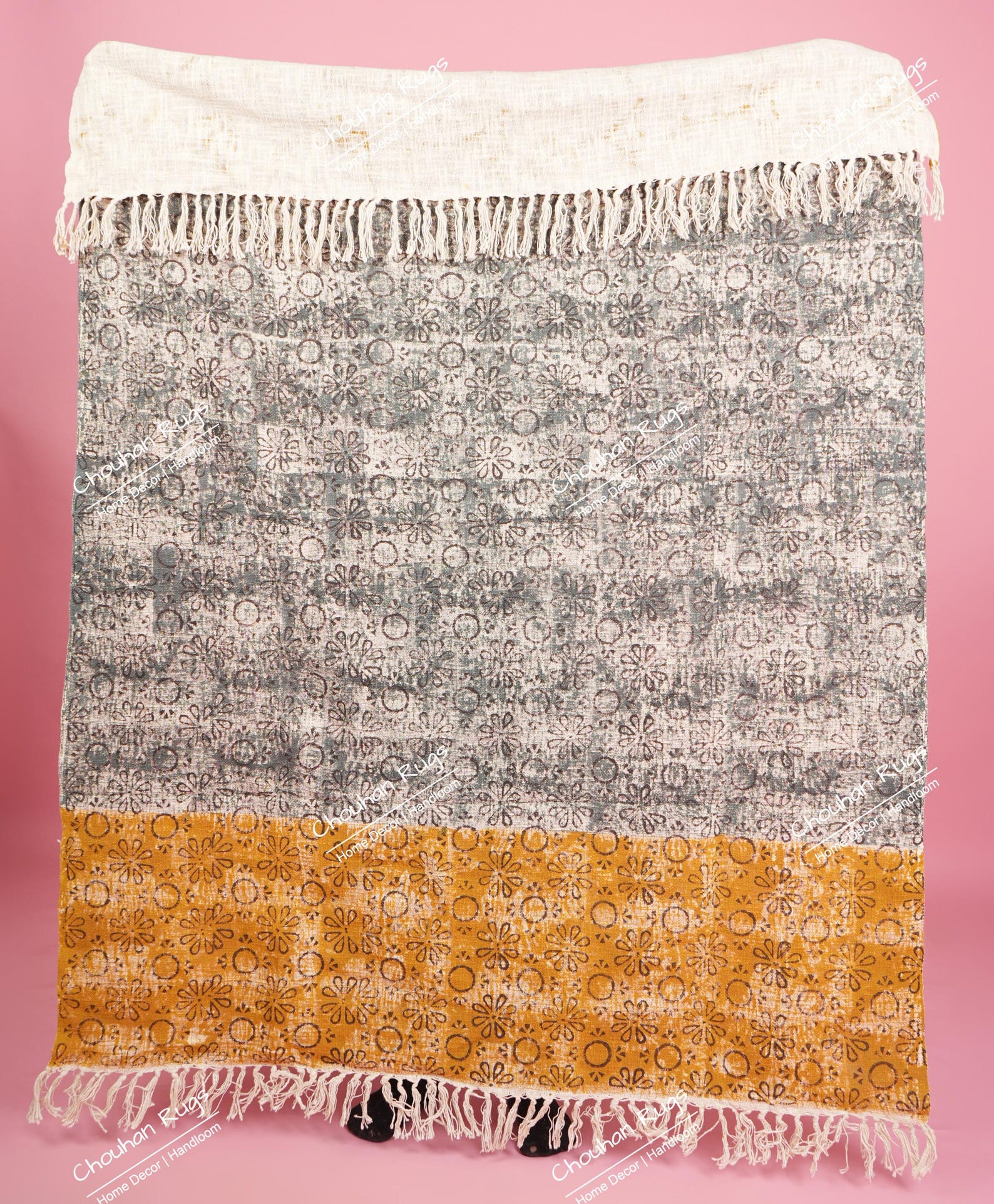 Handmade Vintage Cotton Throws Blanket for Decor Sofa, Boho Throws ...