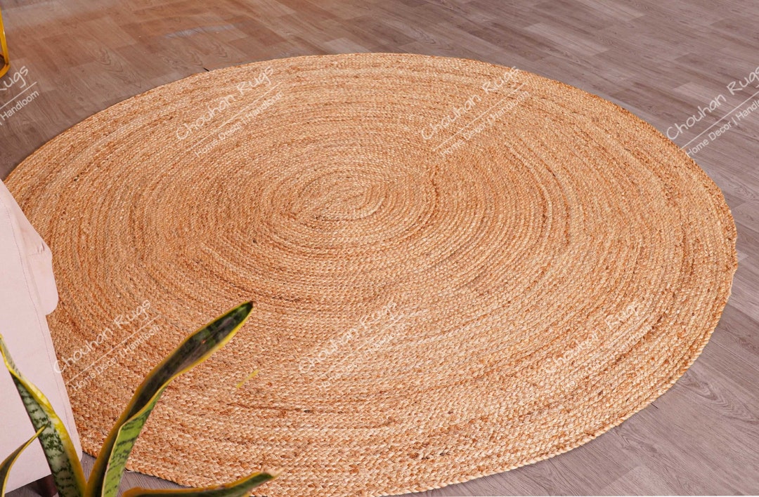Indian Handmade Natural Round Jute Rug Bedside Round Rug - Etsy