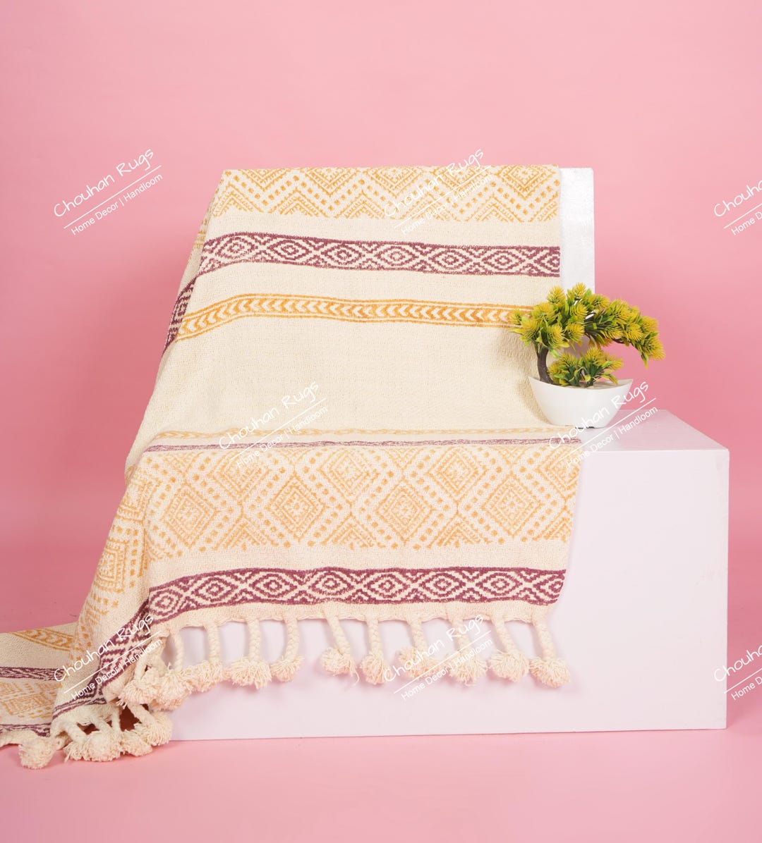 Handmade Cotton Throws Decor for Bedroom, Vintage Cotton Throws ...