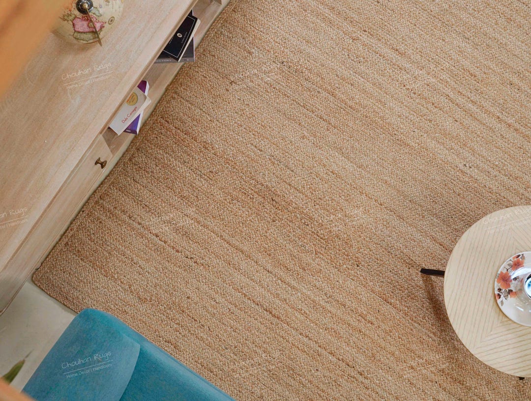 Hand-woven Natural Jute Rug – Eco-friendly Flatweave Neutral Area ...