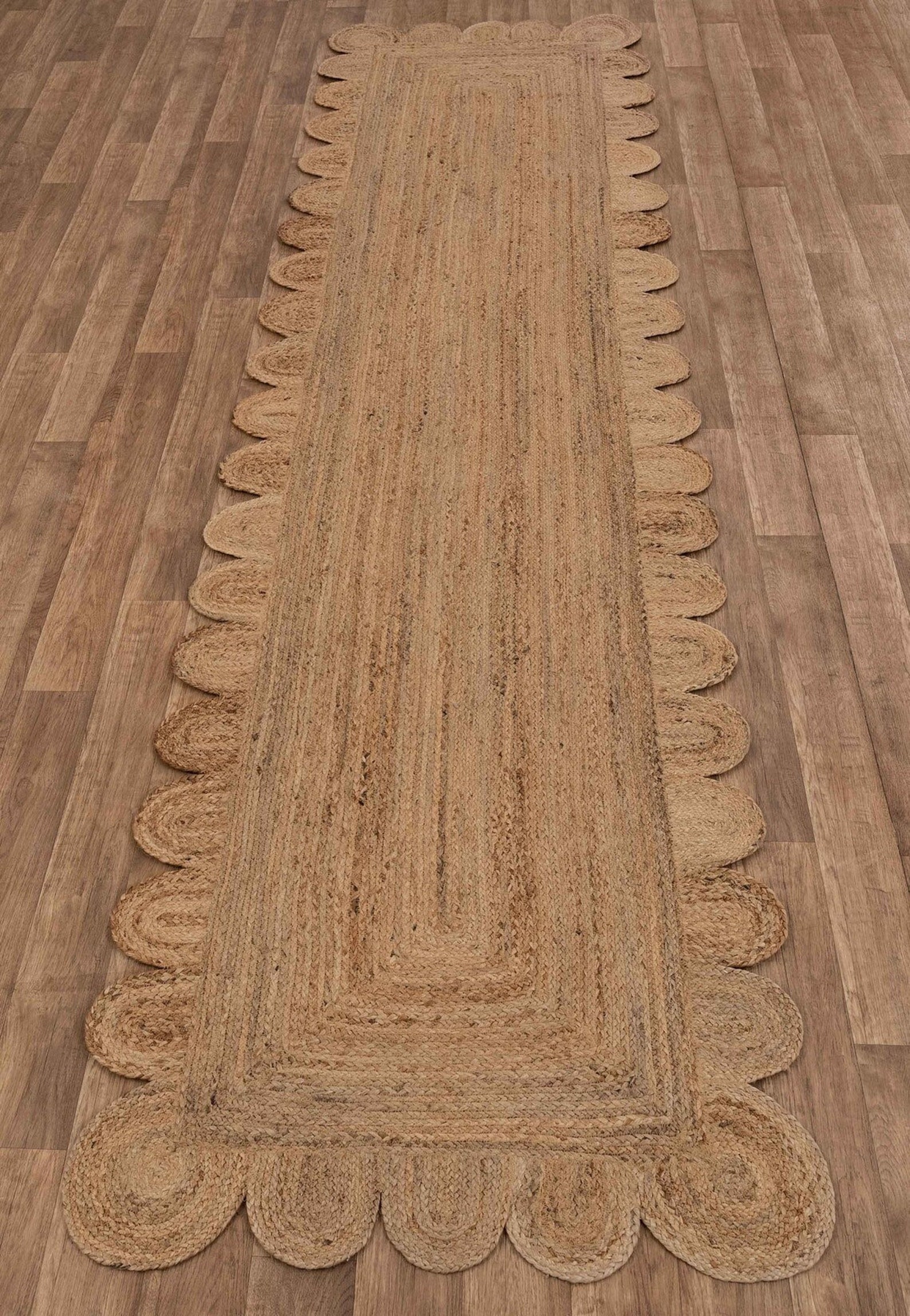 Scalloped Runner Rug Jute Scallop Rug Jute Runner Rug - Etsy