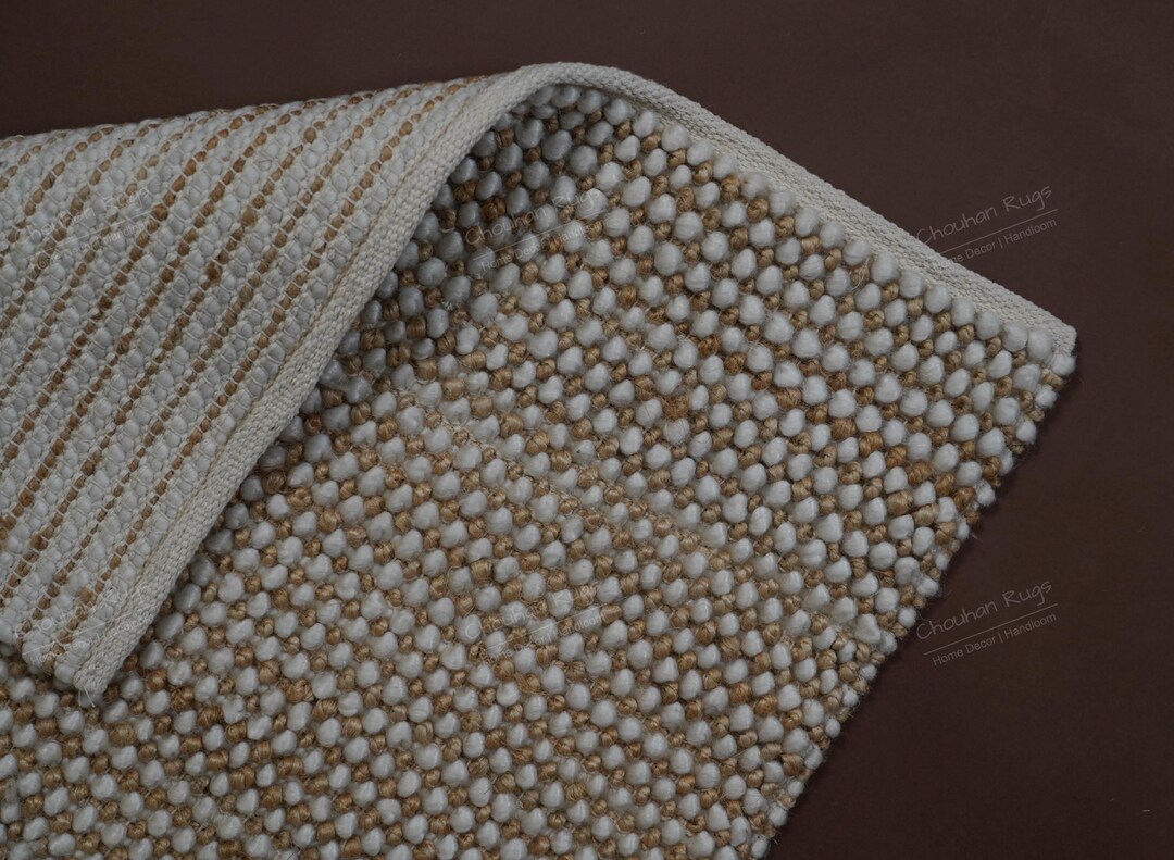 Thick Loop Weave Hallway Runner, Handwoven Chunky Wool Cotton Runner ...