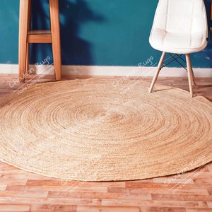 Indian Handmade Solid Jute Braided Round Rug for Home Decor Jute Carpet ...
