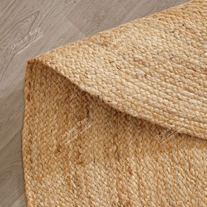 Indian Handmade Natural Round Jute Rug Bedside Round Rug Circle Rug New ...