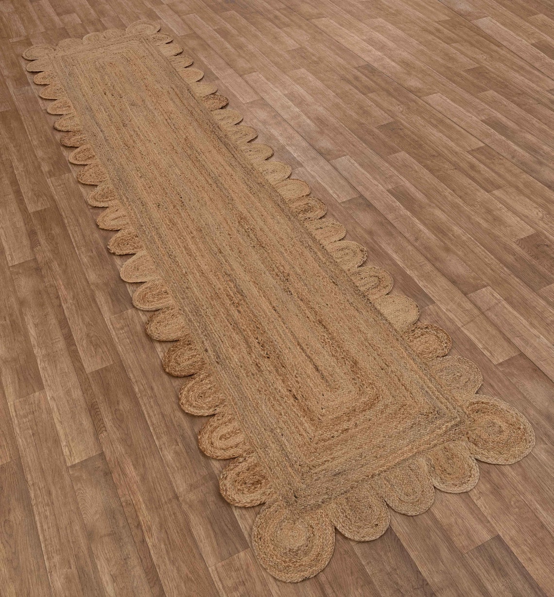 Scalloped Runner Rug Jute Scallop Rug Jute Runner Rug - Etsy