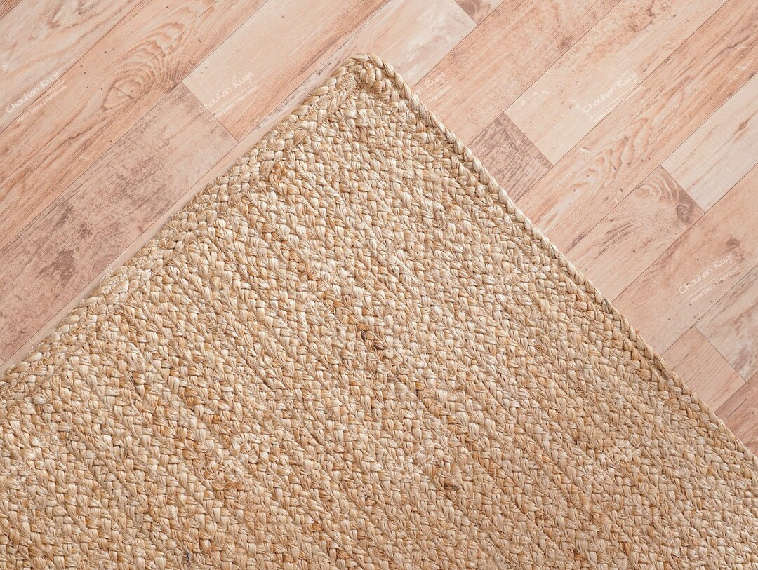 Indian Hand Braided Natural Jute Rectangle Rug Handmade Bohemian Jute ...