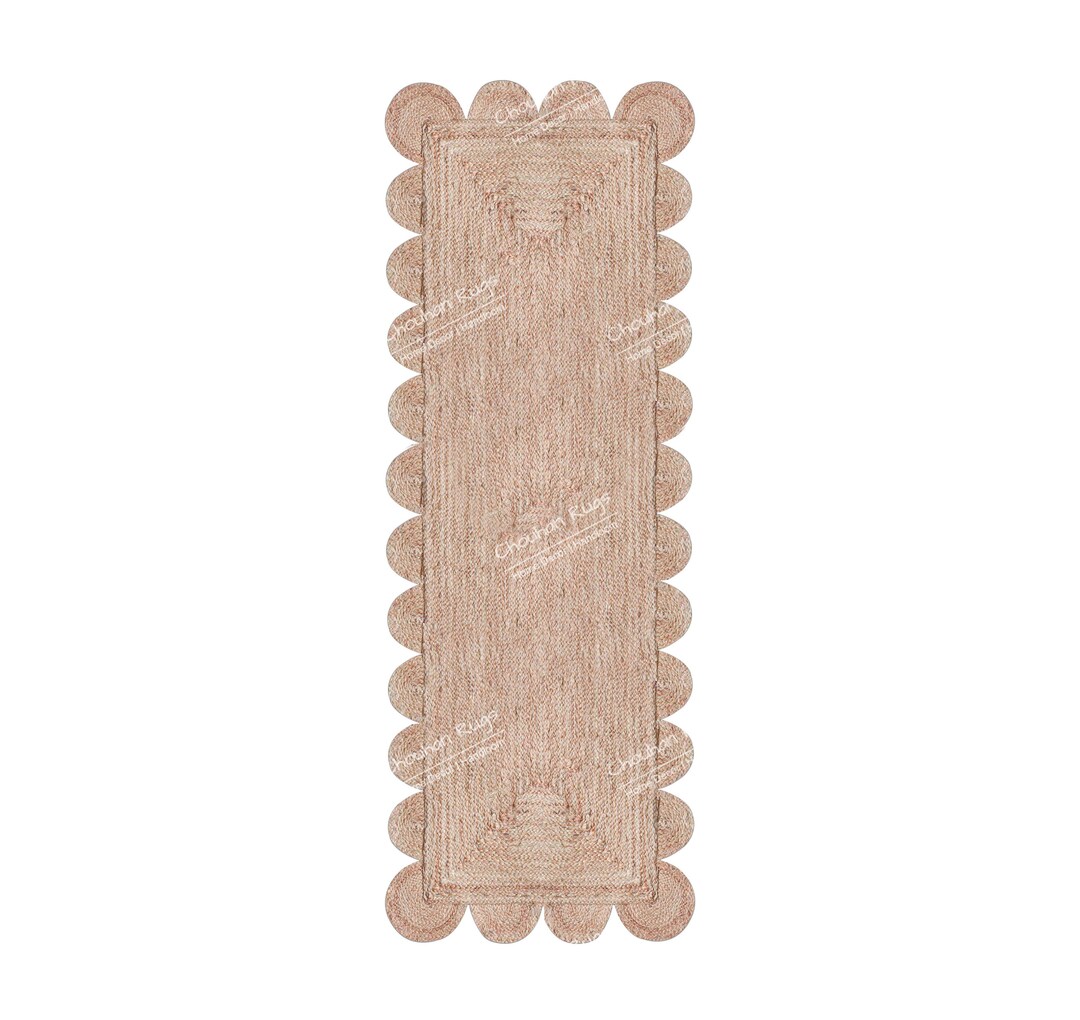 Scalloped Runner Rug Jute Scallop Rug Jute Runner Rug Natural Jute Rug ...