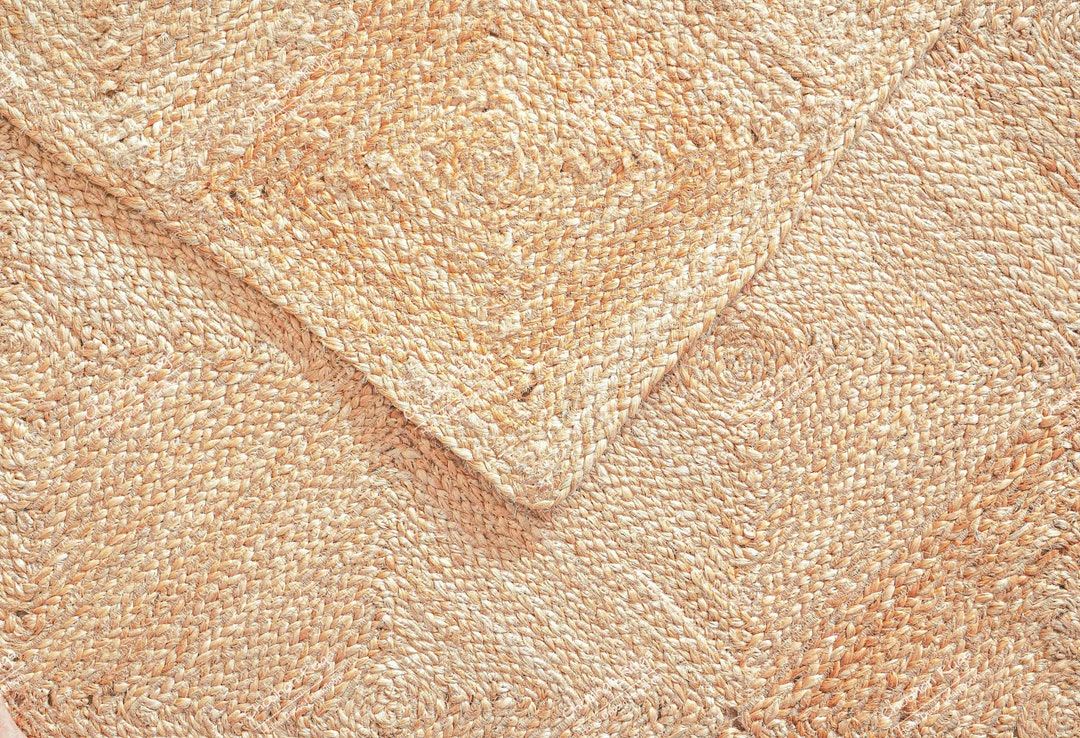 Indian Handmade Natural Beige Scandinavian Rug. Pattern Box Jute Rug ...