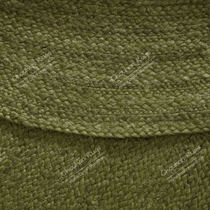 Custom Size Hand Braided Dark Green Jute Round Rug for Home and Living ...