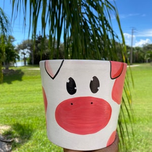 Painted Planters, 6 Inch Plant Pot, Ceramic Planter With Drainage, 8 ...