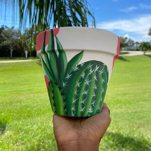 Painted Planters, 6 Inch Plant Pot, Ceramic Planter With Drainage, 8 ...