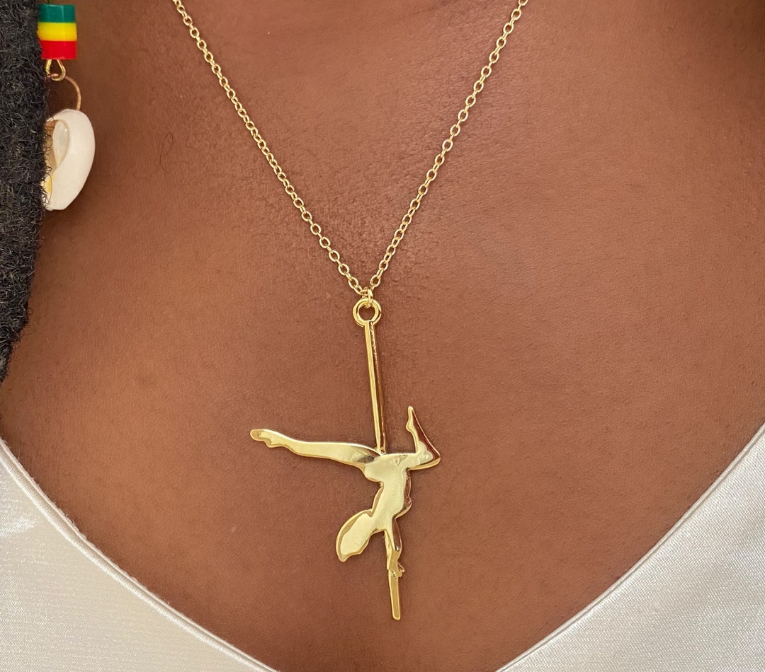 Gold Pole Dancer Necklace - Dainty Necklaces - Pole Fitness Accessories ...