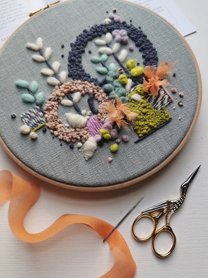 Embroidery Kit: Seedlings Abstract Design, Modern 8" Hoop Art - Etsy
