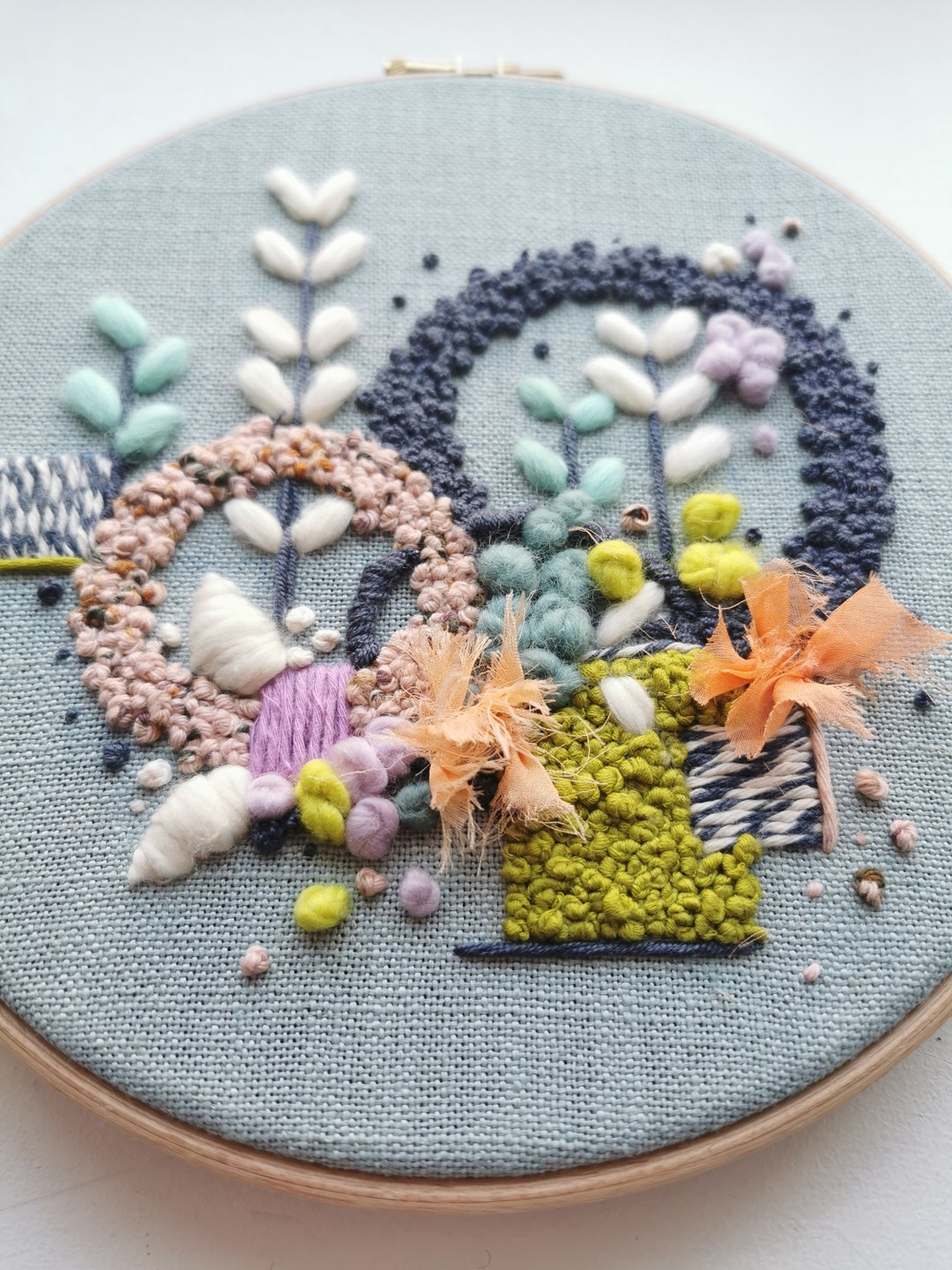 Embroidery Kit: Seedlings Abstract Design, Modern 8" Hoop Art - Etsy