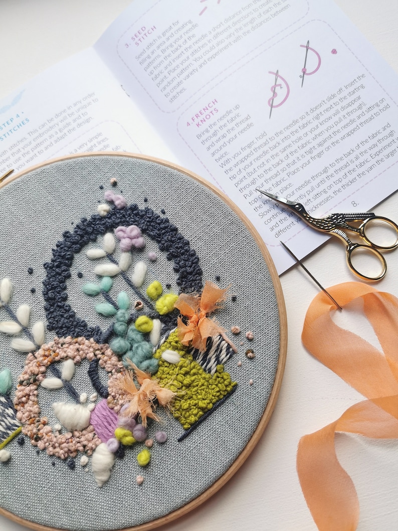 Embroidery Kit: Seedlings Abstract Design, Modern 8" Hoop Art - Etsy