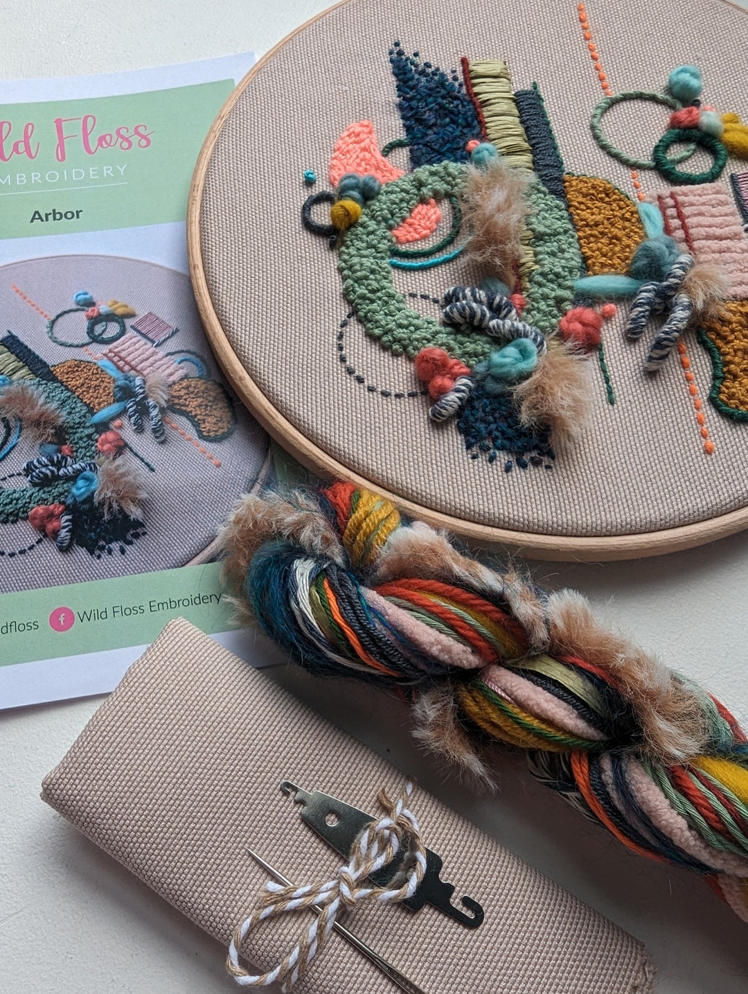 Abstract Embroidery Kit: 'arbor' Wild Floss DIY Craft - 8" Hoop - Etsy