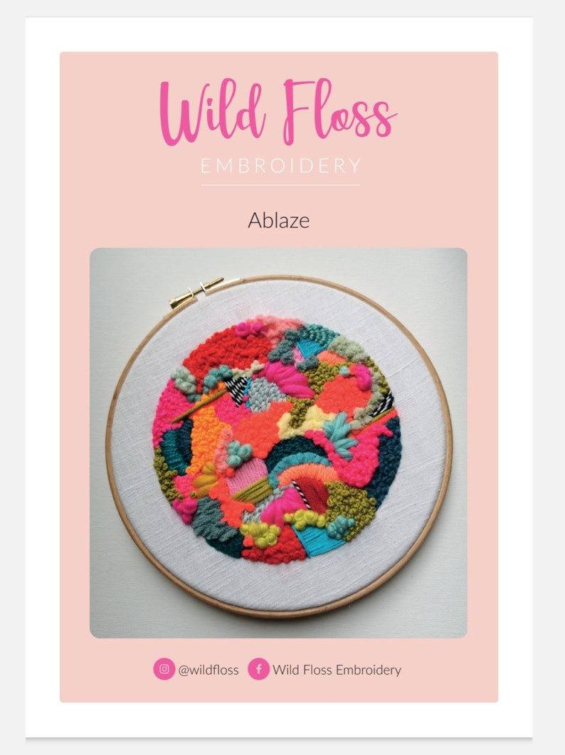 Embroidery Kit 8 Ablaze Abstract Wild Floss Embroidery - Etsy
