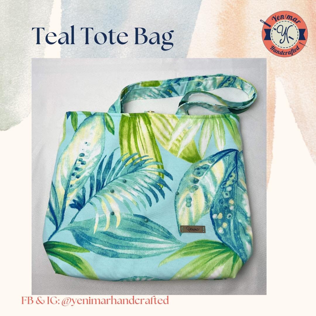 Teal Blue and Green Leaves of Palm Trees Tote Bag Handbags - Etsy