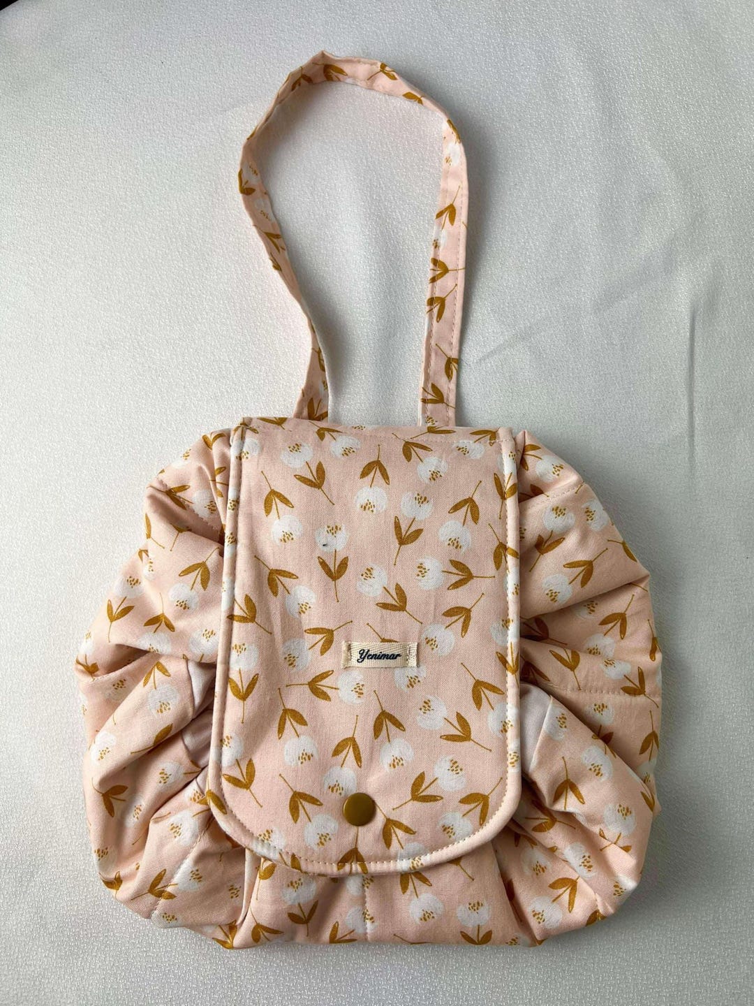 Round Drawstring Makeup Bag One Fit Size With One Pocket Inside Fabric ...