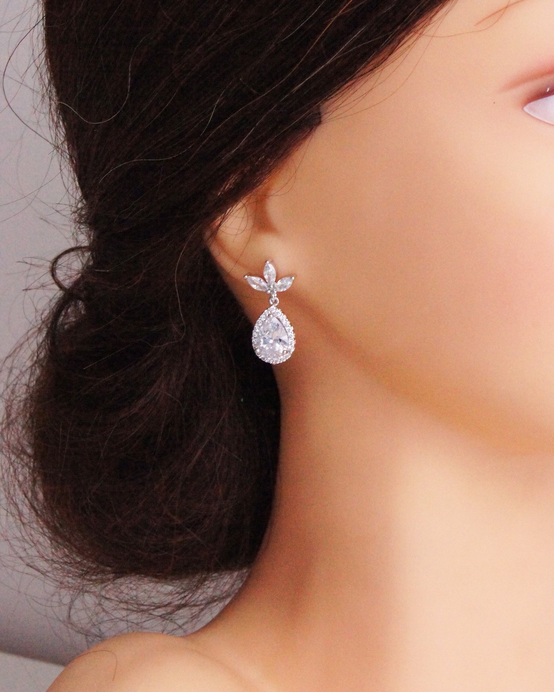 Silver Earrings, Wedding Earrings, Bridal Jewelry - Etsy