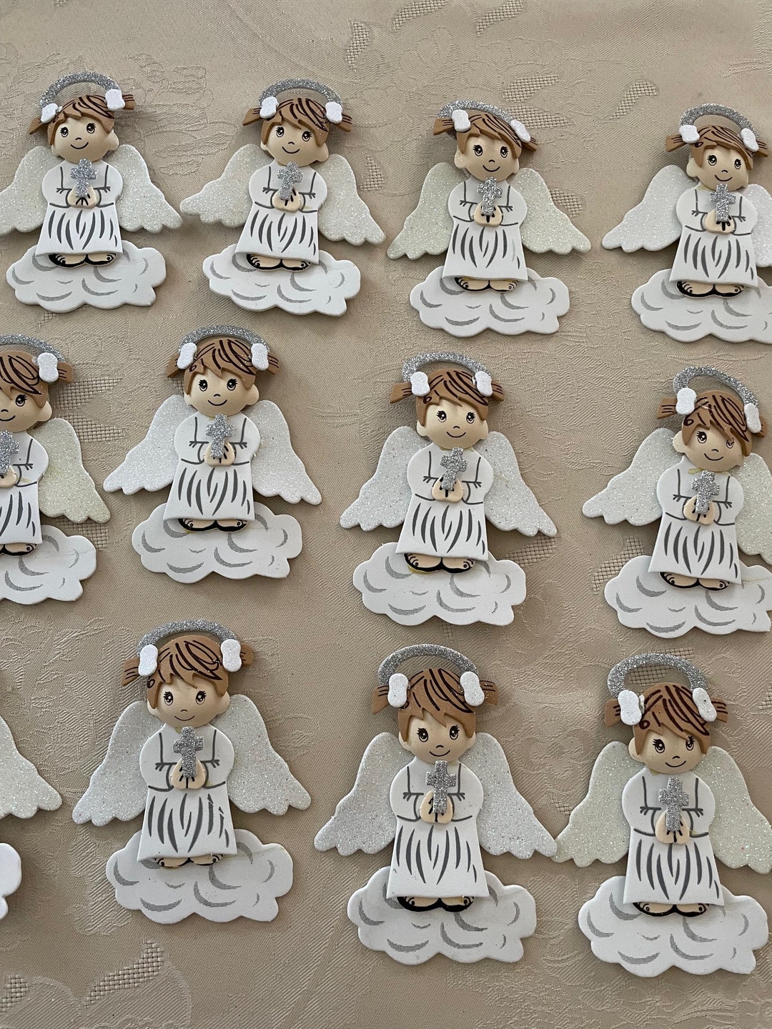 6 Angels Baptism Party Favors, 6 White Communion Angels Party Favors, 6 ...