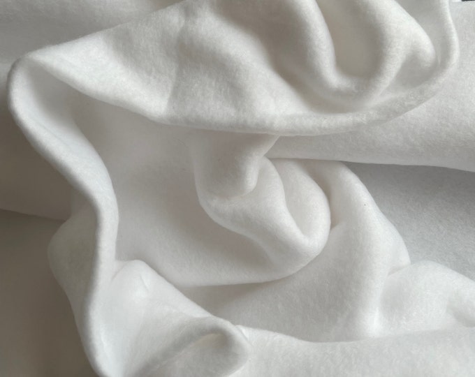 White Color Fleece 1 1/2 Yard X 58" Wide,fleece Fabric White Polar for ...