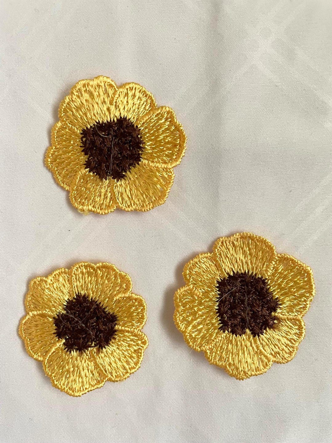 Yellow Embroidered Flower Patches: Craft Embellishments - Etsy