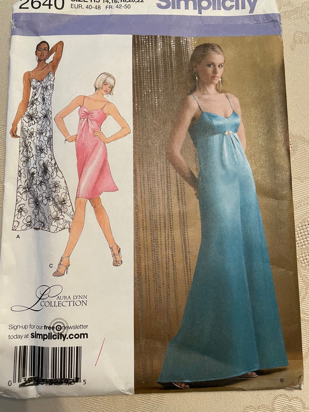 Pattern to Sew Evening Dress in Two Lengths With Back Variations ...