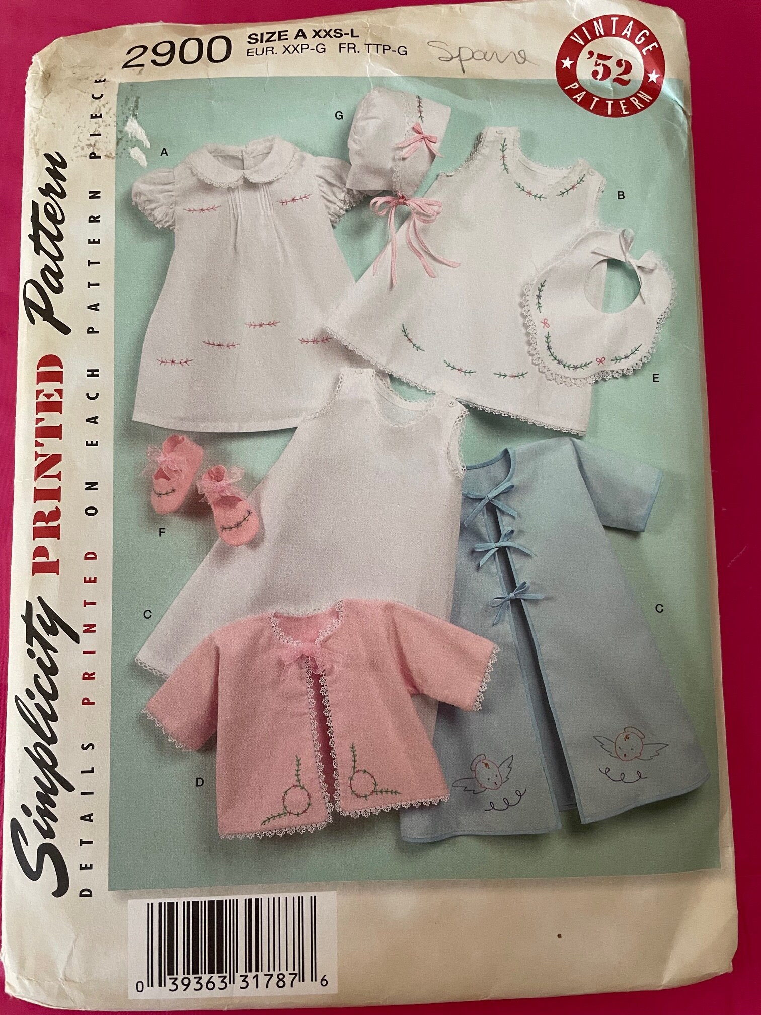 Vintage SIMPLICITY 2900 Sewing Pattern Layette Make Baby Kimonos ...