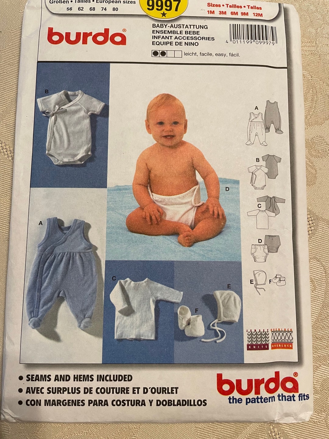Vintage BURDA Sewing Pattern Burda Pattern INFANT Clothes and Bootie ...