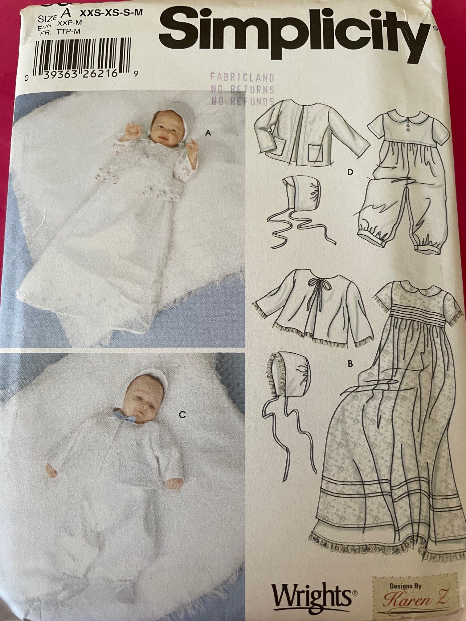 Baptismal Gown Pattern, Simplicity 5813 Christening Gown Pattern ...